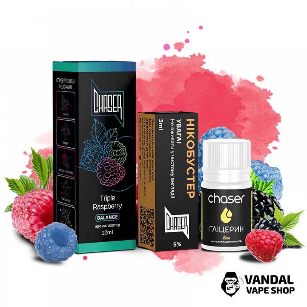 Набори для самозамісу Chaser Black 30 мл 50 мг Triple Raspberry 14062